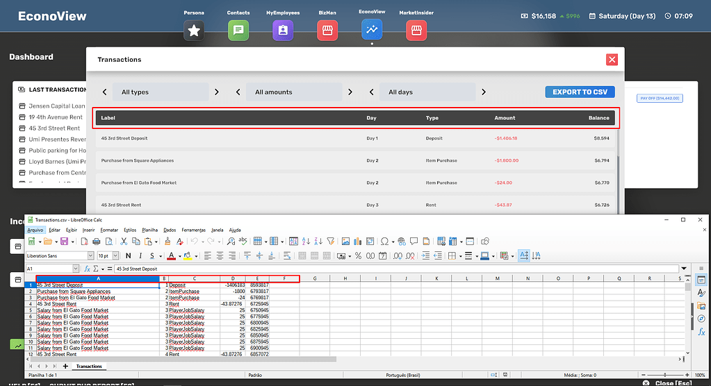 Econoview - Transactions: Export to CSV improvement - UI / UX Ideas ...